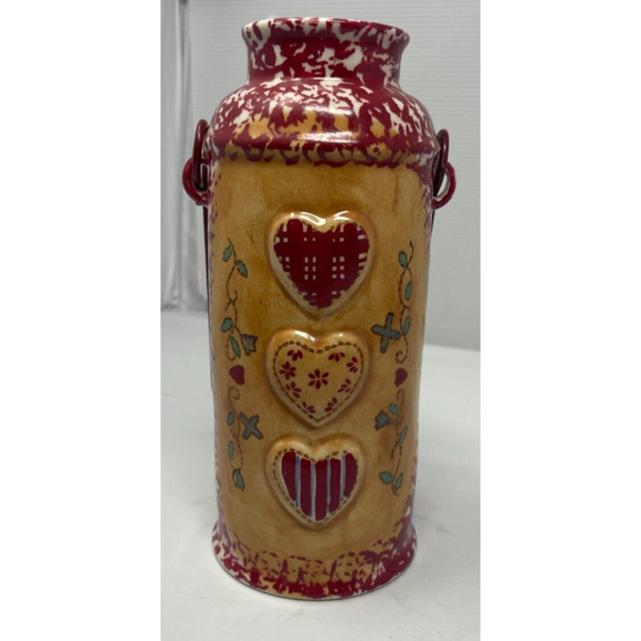 Russ | Accents | Patchwork Pitcher Vintage Cottage Core Russ Red ...